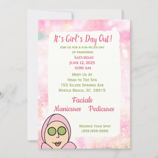 Girls Day Out Spa Invitation | Zazzle