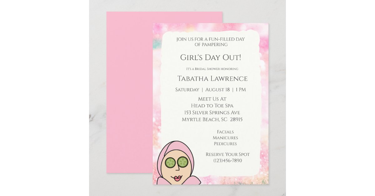 Girls Day Out Spa Invitation | Zazzle