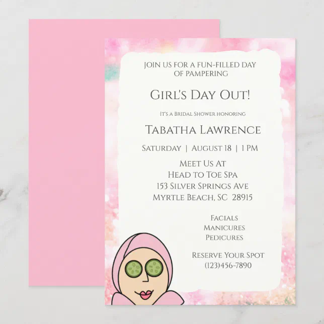 Girls Day Out Spa Invitation | Zazzle