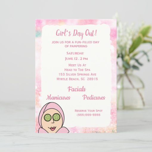 Girls Day Out Spa Invitation | Zazzle