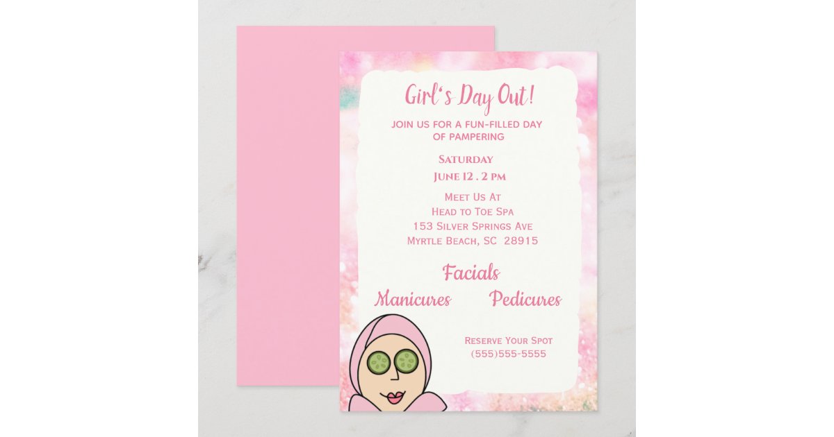 Girls Day Out Spa Invitation | Zazzle