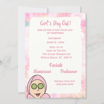 Girls Day Out Spa Invitation | Zazzle