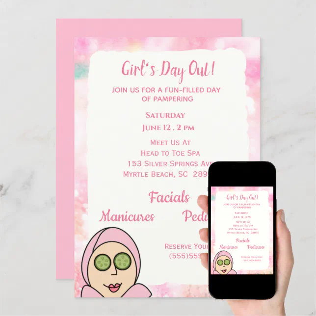 Girls Day Out Spa Invitation | Zazzle