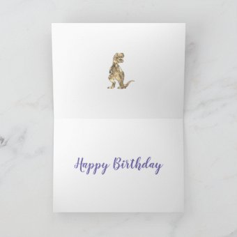 Girls Dinosaur 6th Birthday Add Name & Photo Card | Zazzle