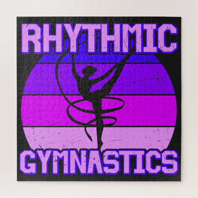 Girls Distressed Rhythmic Gymnastics Jigsaw Puzzle | Zazzle