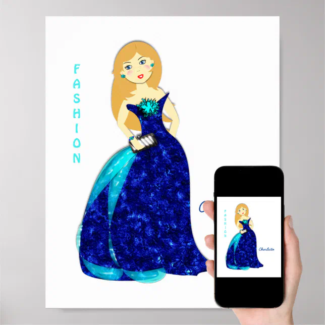 Girls Fashion Fashion Illustration Personalized Poster | Zazzle