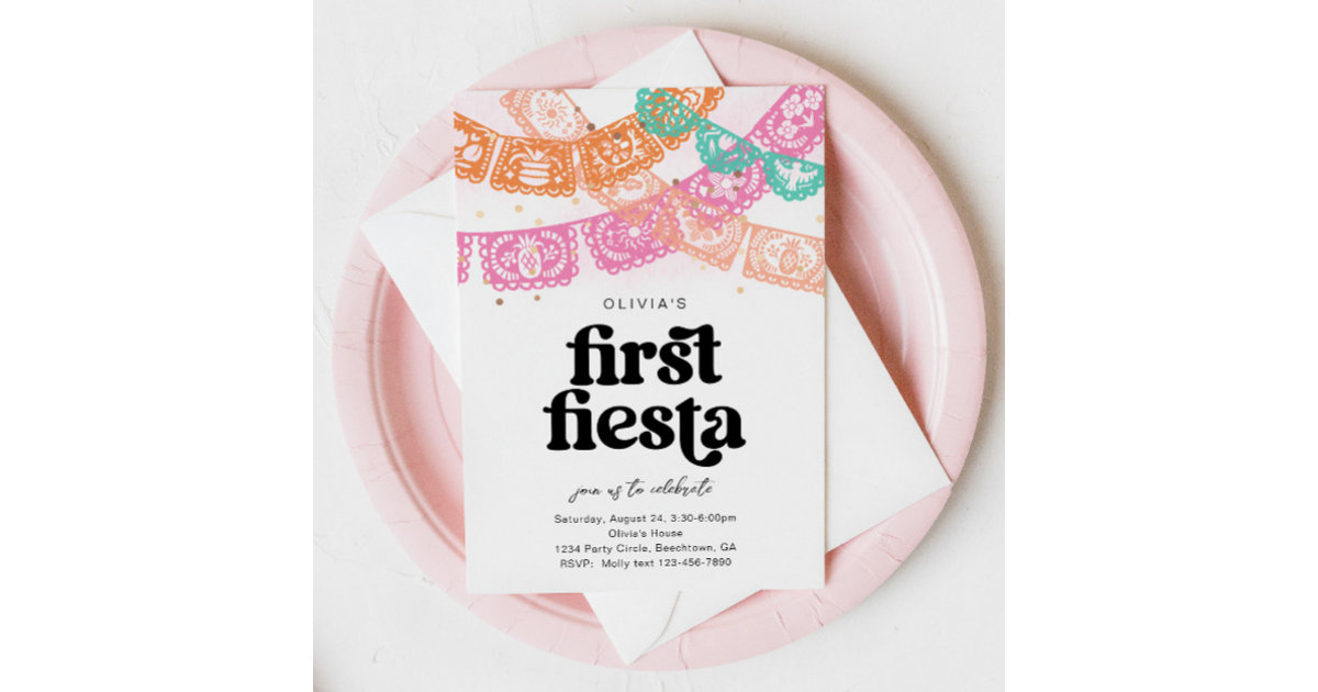 Girl's First Fiesta Birthday Invitation | Zazzle