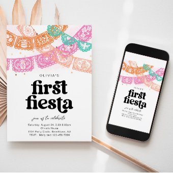 Girl's First Fiesta Birthday Invitation | Zazzle