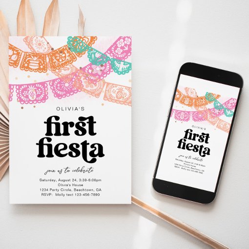 Girl's First Fiesta Birthday Invitation | Zazzle