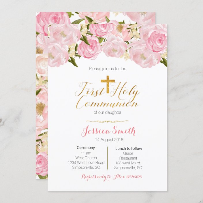 Girl's First Holy Communion Invitations | Zazzle.com