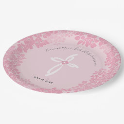 Girl's First Holy Communion Paper Plate, Floral Paper Plates | Zazzle