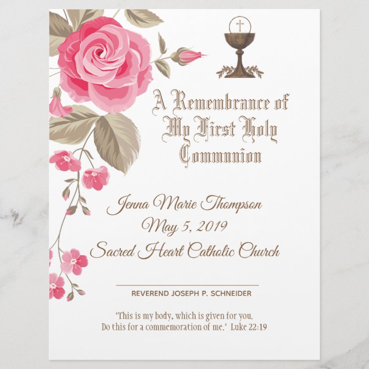 Girls First Holy Communion Remembrance Certificate | Zazzle