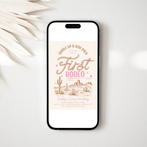 Girl's First Rodeo Birthday Invitation | Zazzle