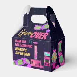 Girls Gaming and Arcade Birthday Favor Boxes | Zazzle