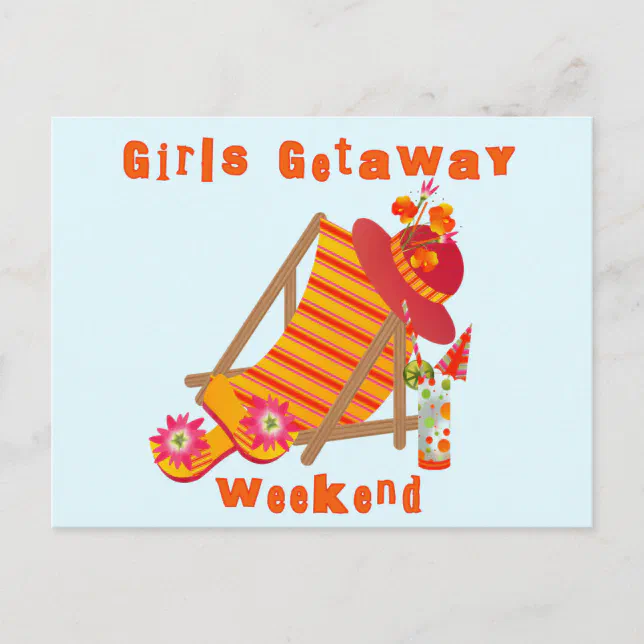 Girls Getaway Weekend T-shirts and Gifts Postcard | Zazzle