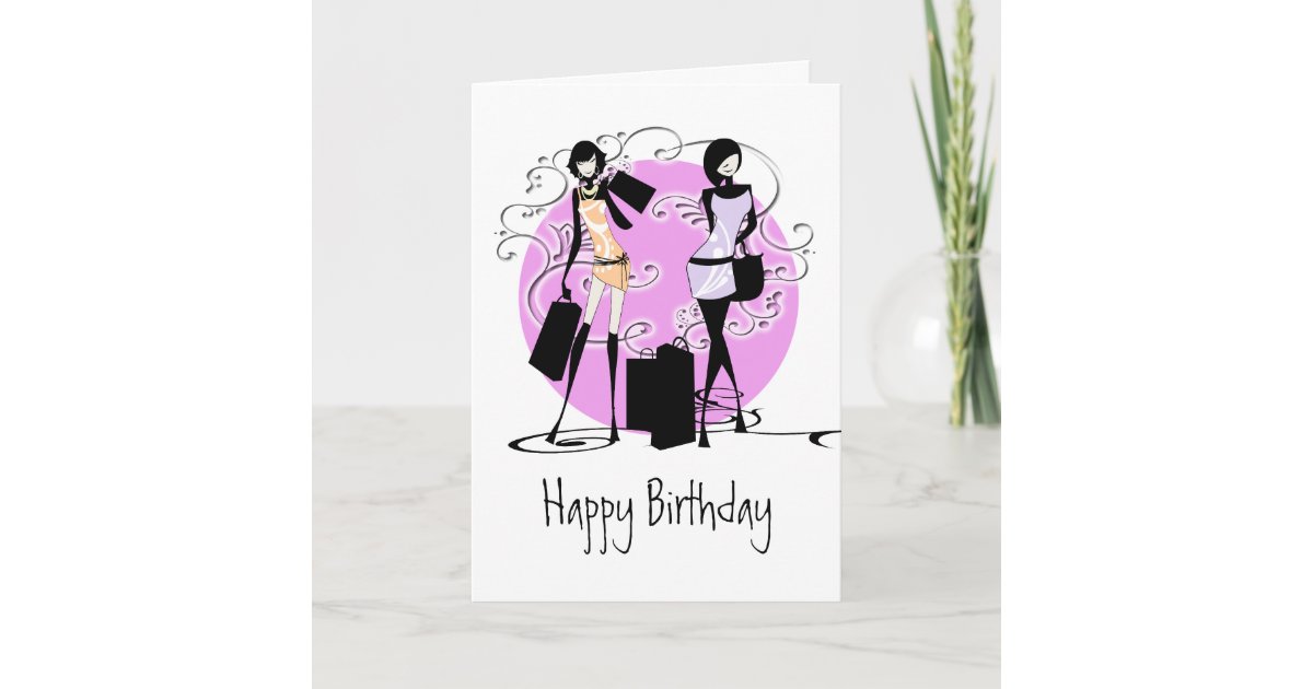 Girls girly fashion divas friends PERSONALIZE Card | Zazzle