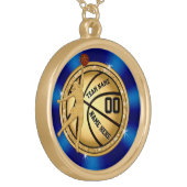 Girls Gold Basketball Necklace with Number, Name | Zazzle