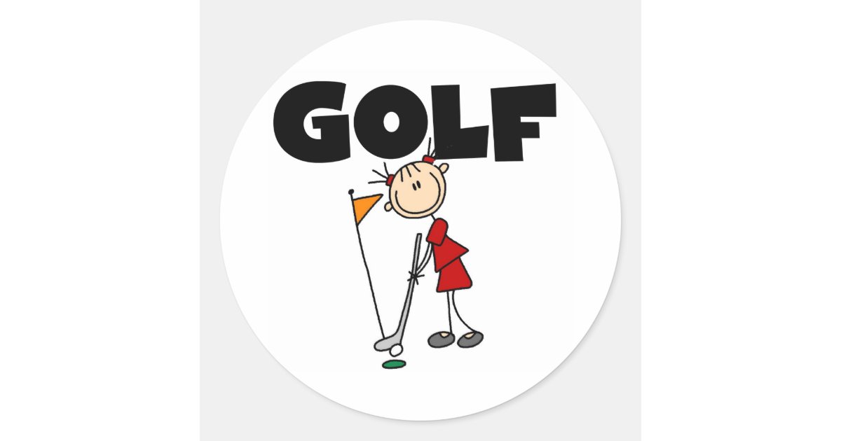 Girls GOLF Classic Round Sticker | Zazzle