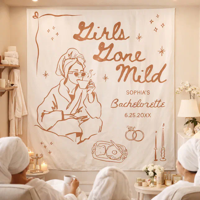 Girls Gone Mild Bachelorette Party Tapestry Banner | Zazzle