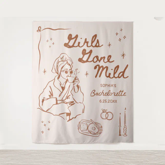 Girls Gone Mild Bachelorette Party Tapestry Banner | Zazzle