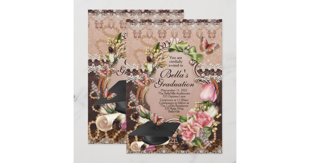 Girls Graduation Invitations | Zazzle