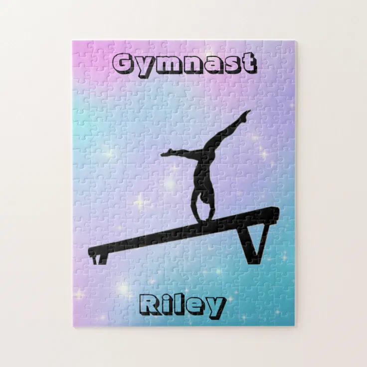 Girls Gymnast Gymnastics Balance Beam Jigsaw Puzzle | Zazzle