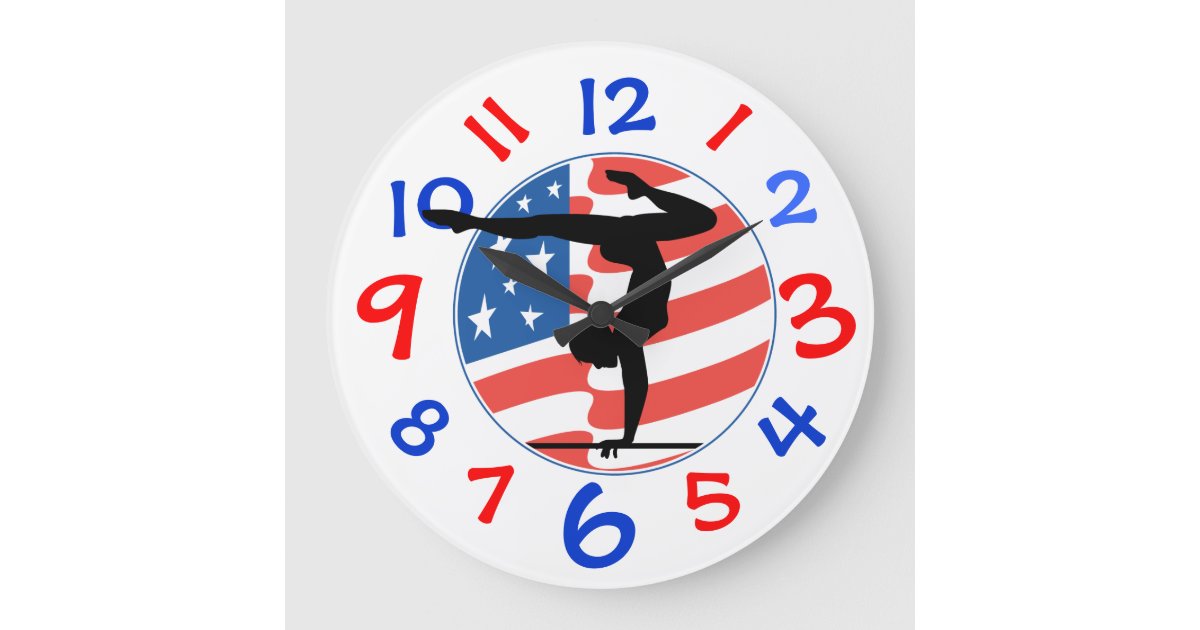 Girl's Gymnastic Clock | Zazzle