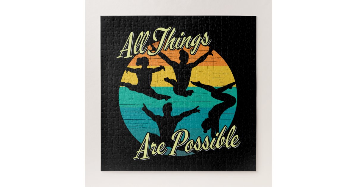 Girls Gymnastics - All Things are Possible Jigsaw Puzzle | Zazzle