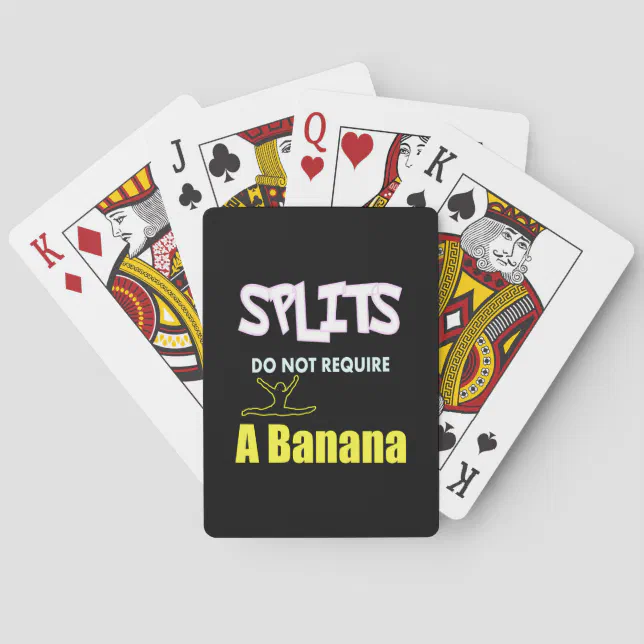 Girls Gymnastics Banana Splits Quote Poker Cards | Zazzle