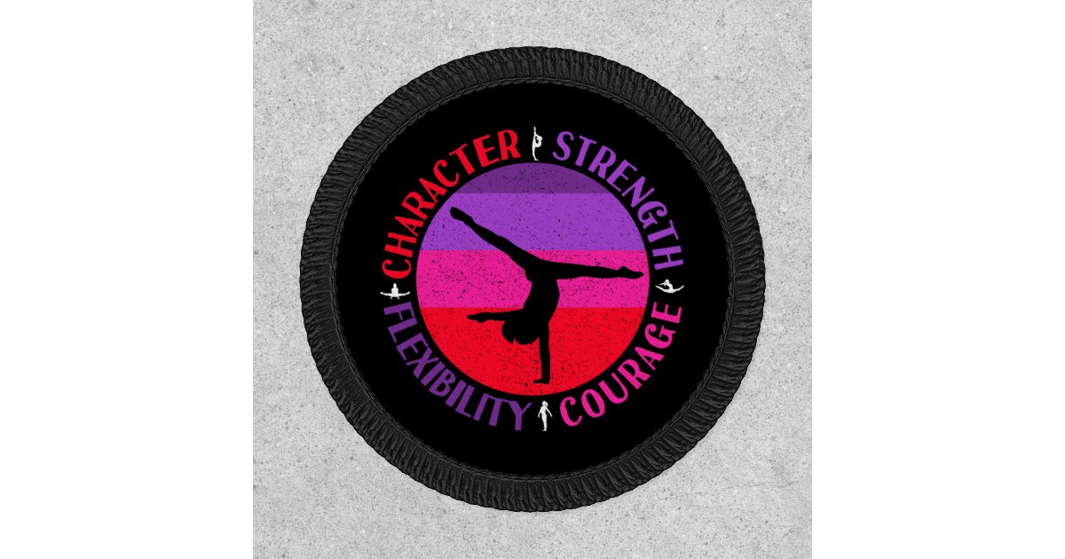 Girls Gymnastics Character Strength Courage Patch | Zazzle