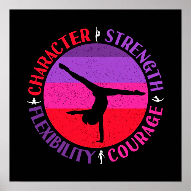 Girls Gymnastics Character Strength Courage Poster | Zazzle