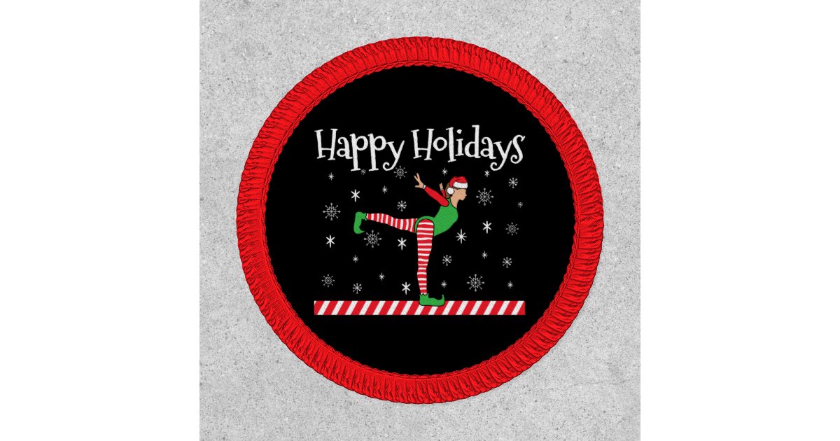 Girls Gymnastics Christmas Elf Patch | Zazzle