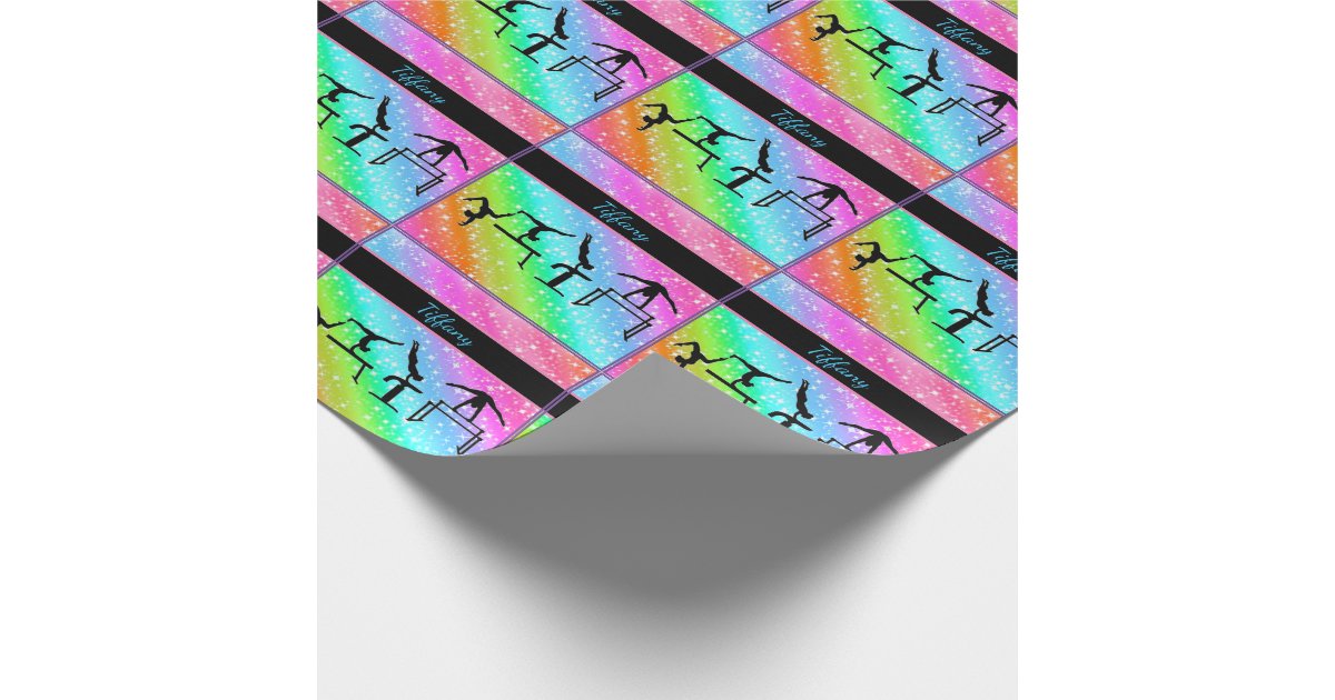 Girls Gymnastics Events Colorful Wrapping Paper | Zazzle