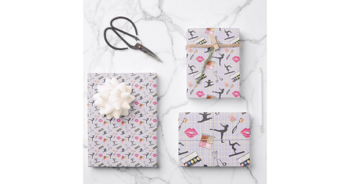 Girls Gymnastics - Girly Makeup Wrapping Paper Sheets | Zazzle