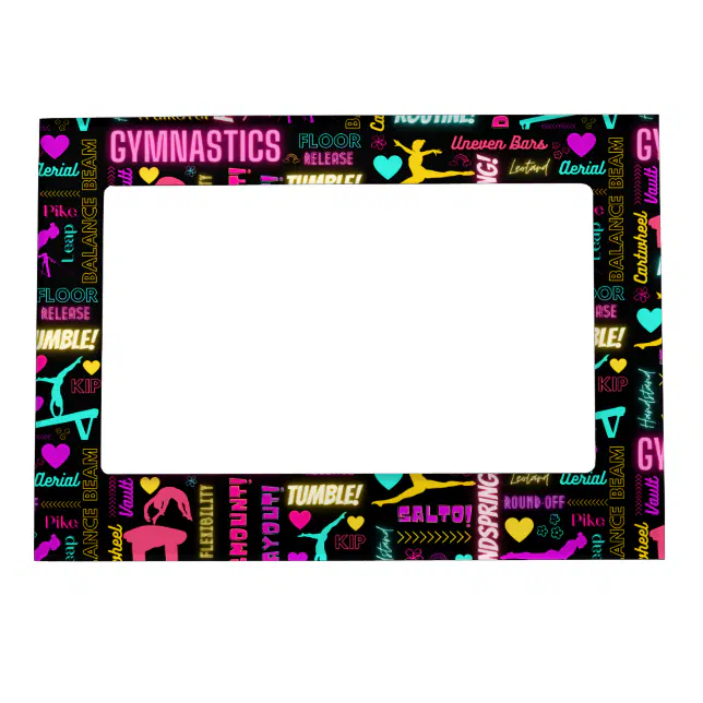 Girls Gymnastics Magnetic Frame | Zazzle