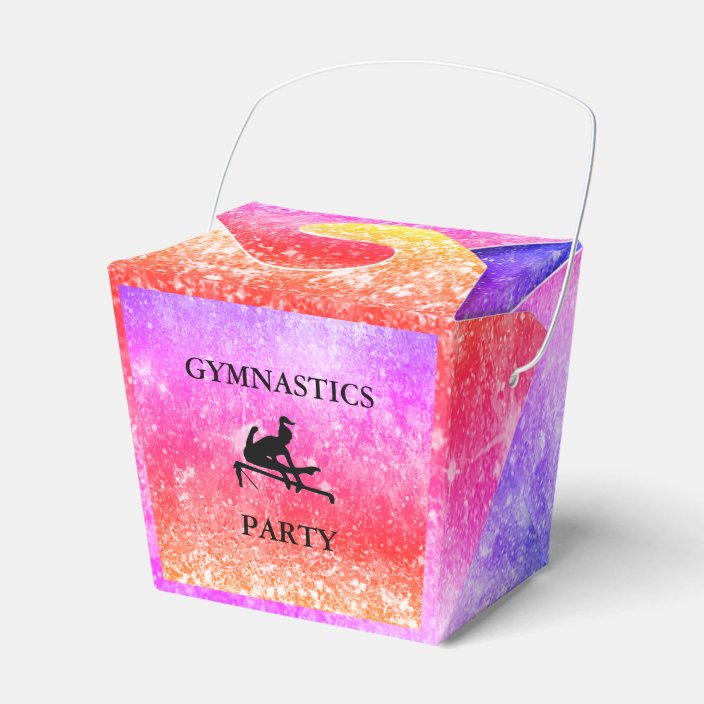 GIRLS GYMNASTICS PARTY SET OF FAVOR BOXES | Zazzle.com
