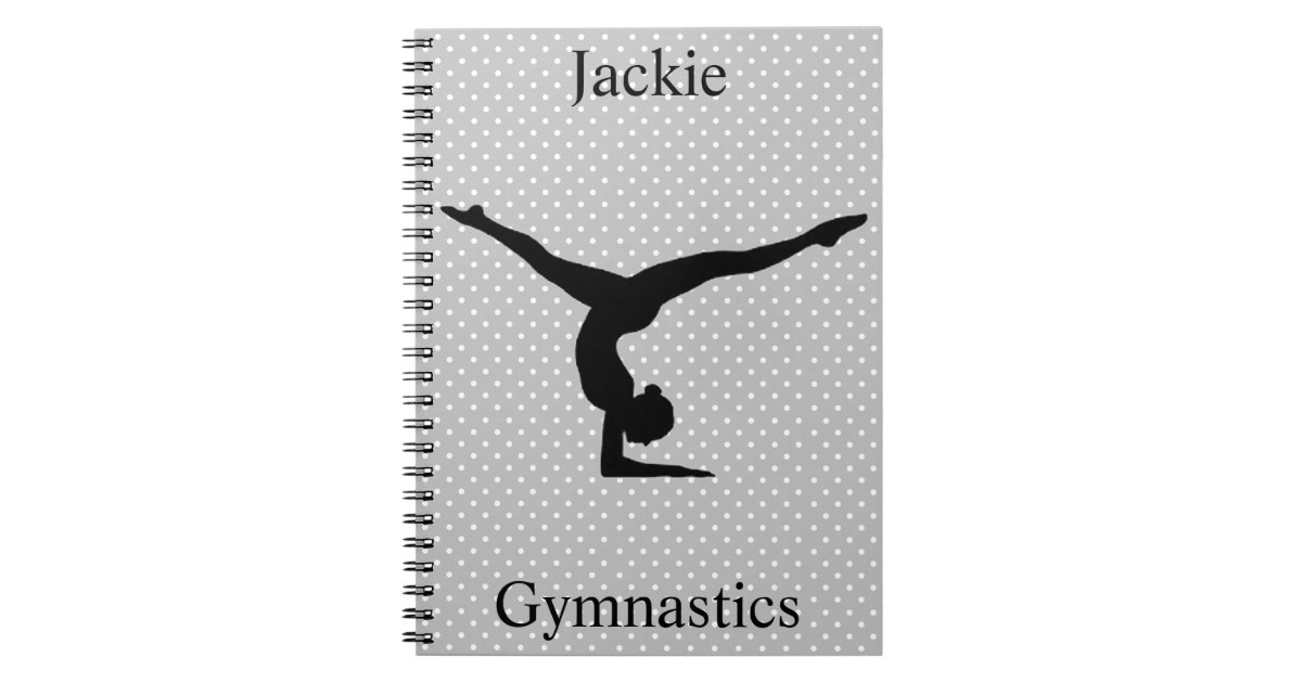 Girls Gymnastics Polka Dot Notebook | Zazzle