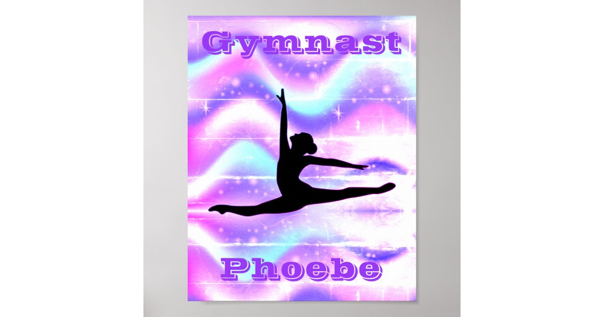 Girls Gymnastics Purple Poster | Zazzle