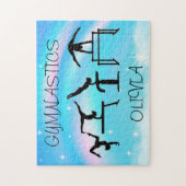 Girls Gymnastics Rainbow Swirls Jigsaw Puzzle | Zazzle