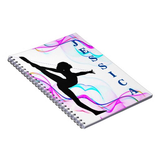 Girls Gymnastics Spiral Swirls Photo Notebook | Zazzle