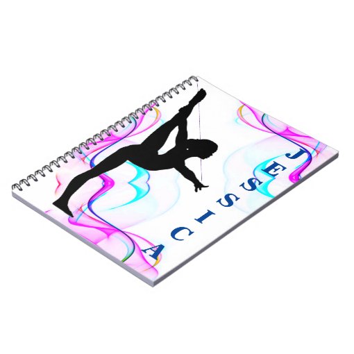Girls Gymnastics Spiral Swirls Photo Notebook | Zazzle