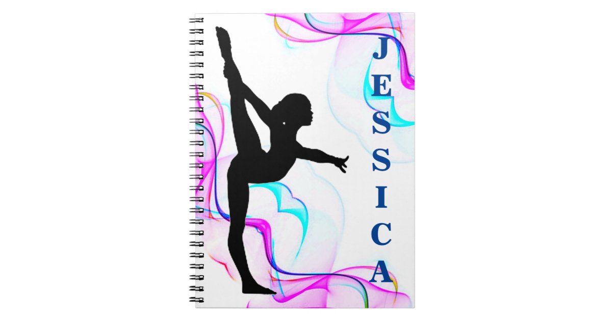 Girls Gymnastics Spiral Swirls Photo Notebook | Zazzle
