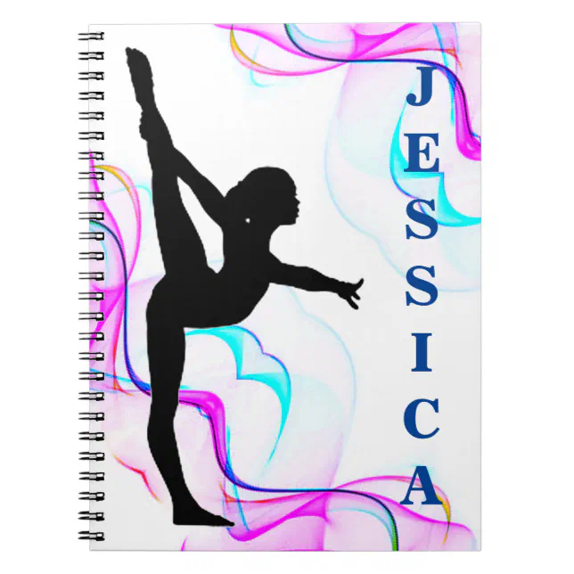 Girls Gymnastics Spiral Swirls Photo Notebook | Zazzle