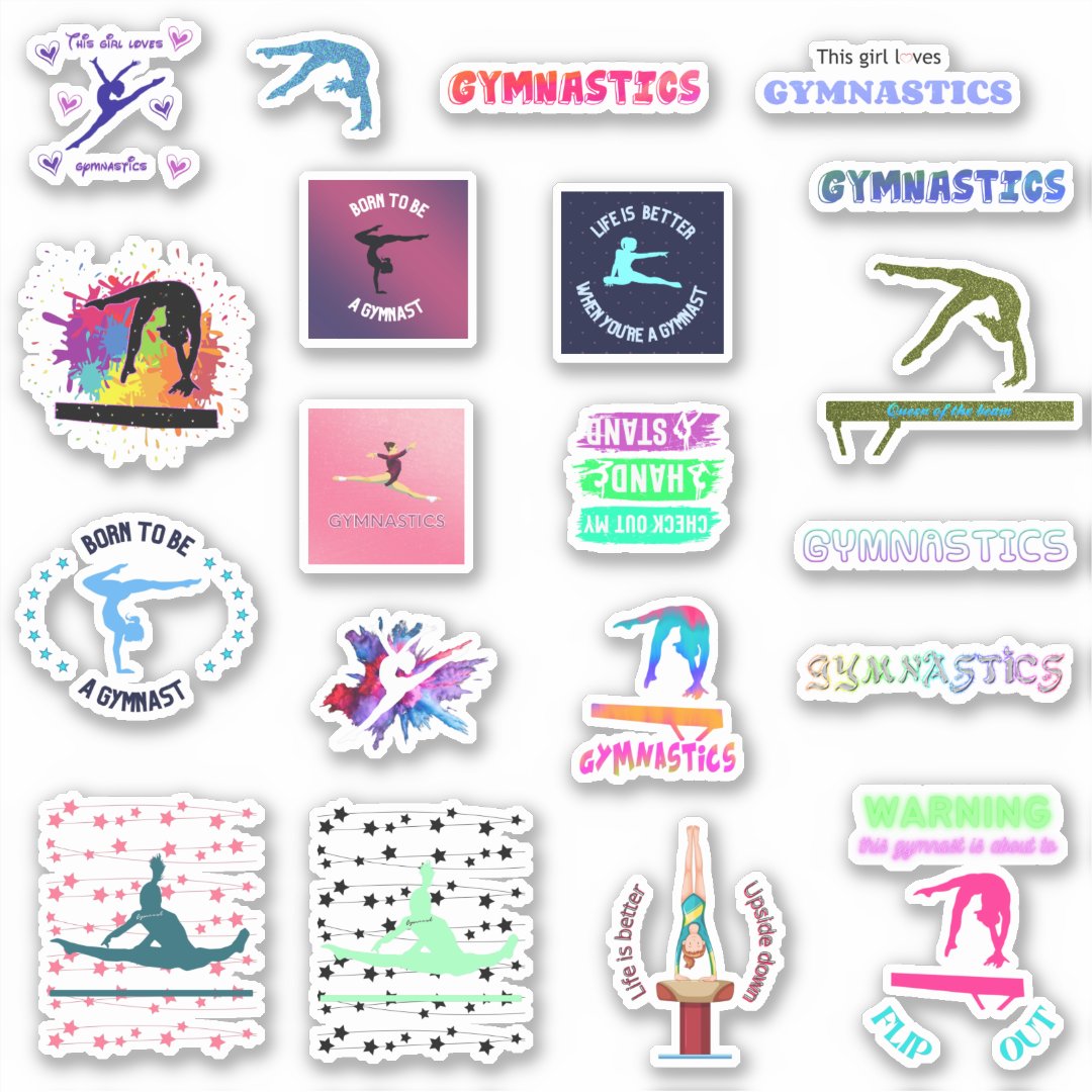 Girls Gymnastics Variety Pack of Stickers | Zazzle