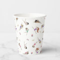 Girls Gymnastics White Birthday Party Paper Cups | Zazzle