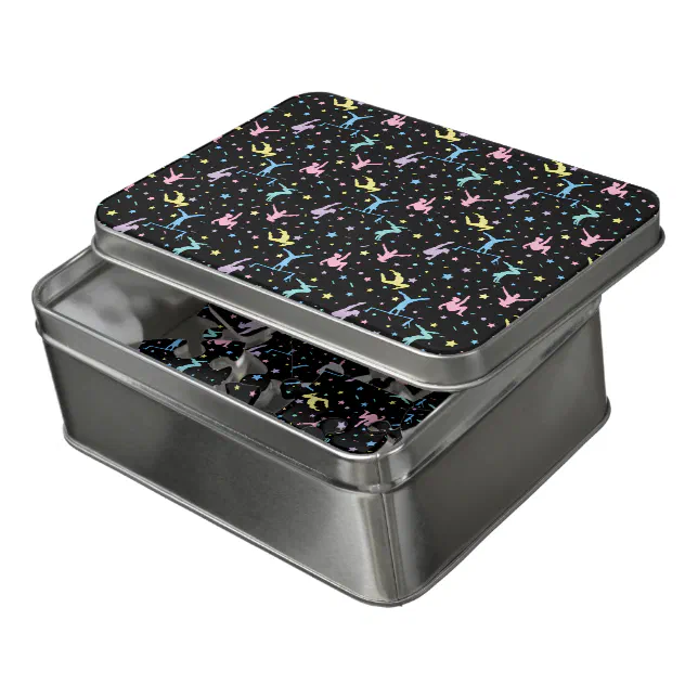 Girls Gymnastics Women Gymnasts with Stars Jigsaw Puzzle | Zazzle