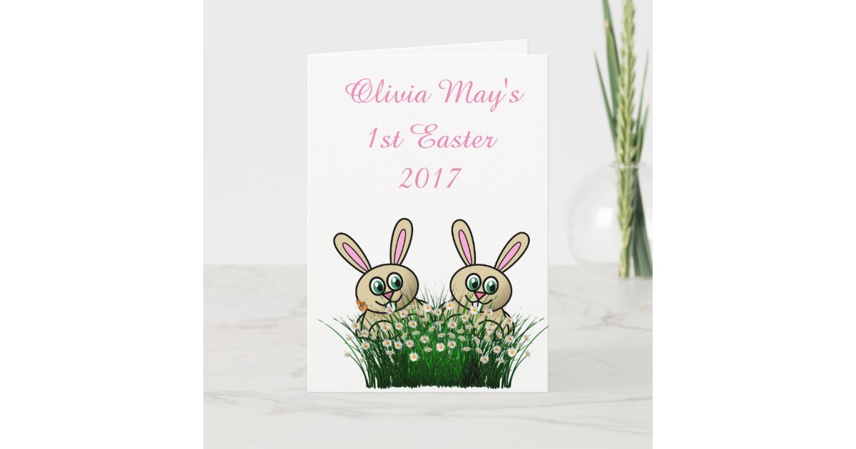 (Girl's) Happy 1st Easter card. Holiday Card | Zazzle