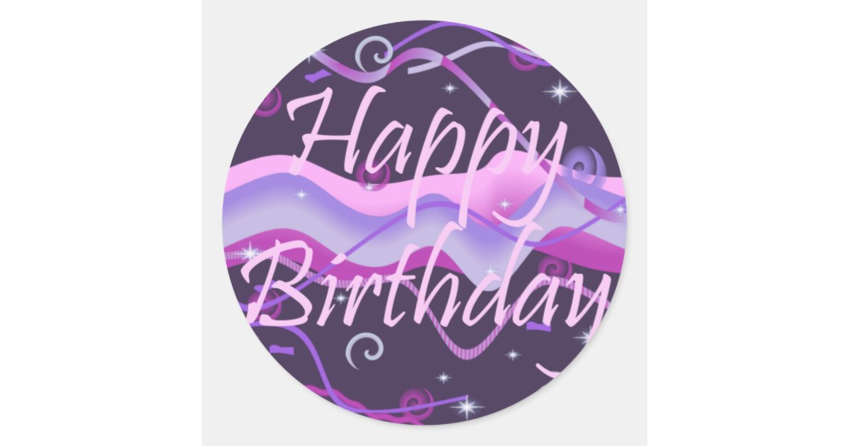 Girl's Happy Birthday Sticker | Zazzle