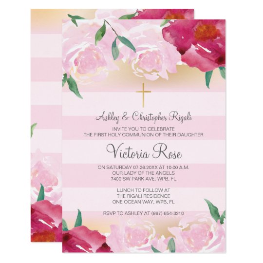 Girl's Holy First Communion Invitation | Zazzle.com