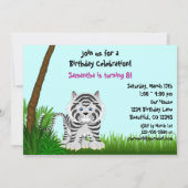 Girls Jungle White Tiger Birthday Party Invitation | Zazzle